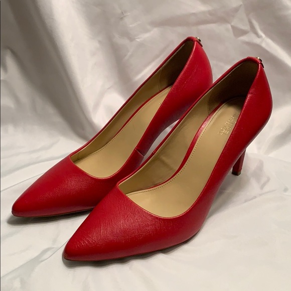 Michael Kors | Shoes | Michael Kors Red Leather Pumps | Poshmark